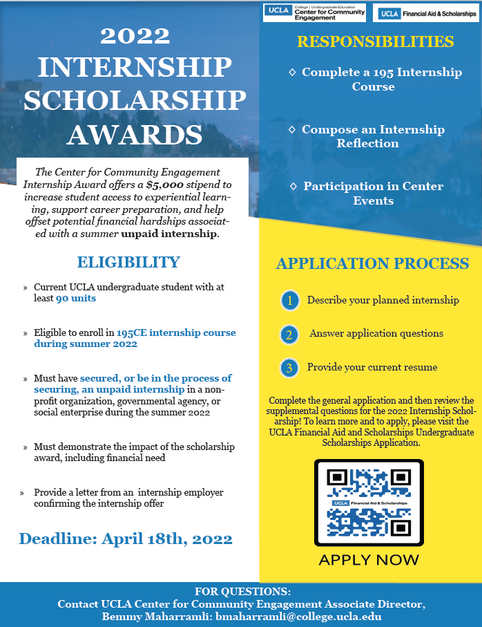 Internship Scholarship Awards – UCLA Community Engagement